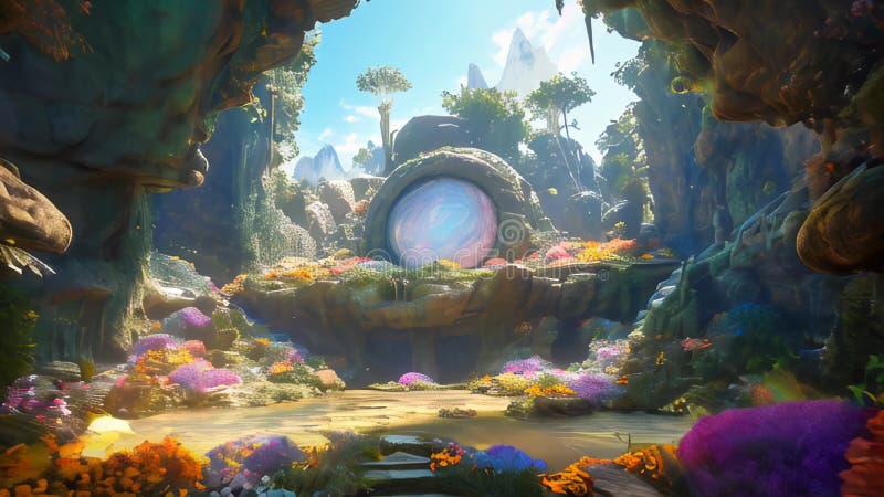 Animation of a Magical Enchanted Garden in the Spring Stock Video ...