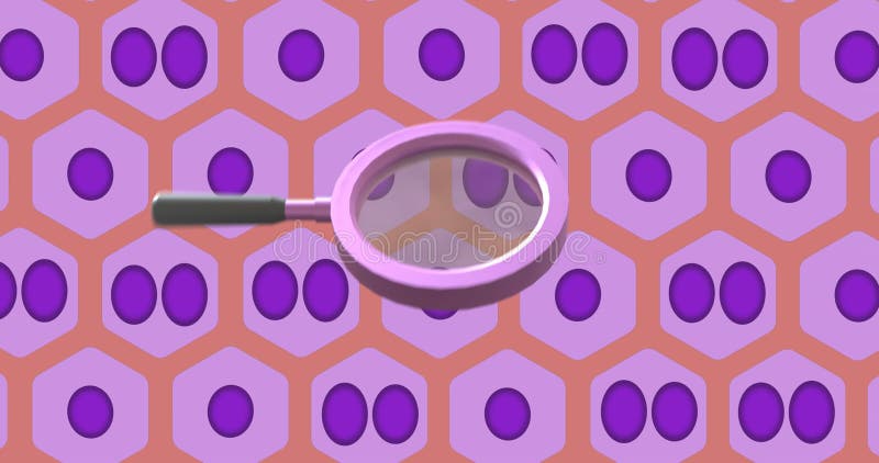 Animation of Magnifying Glass Over Cells and Data Processing Stock ...
