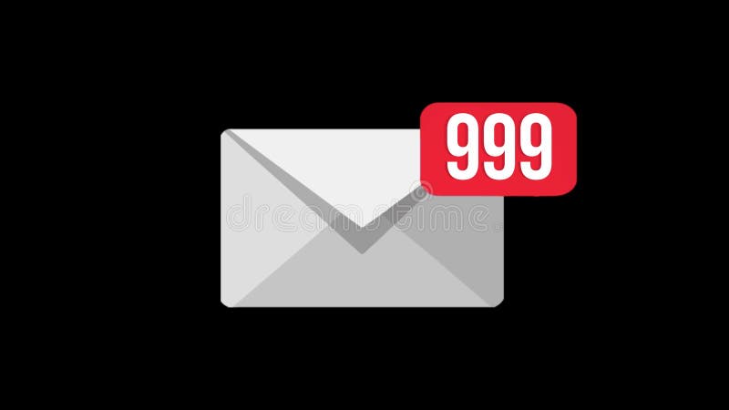 Animation Mail Icon on Black Background. Footage with Alpha Channel ...