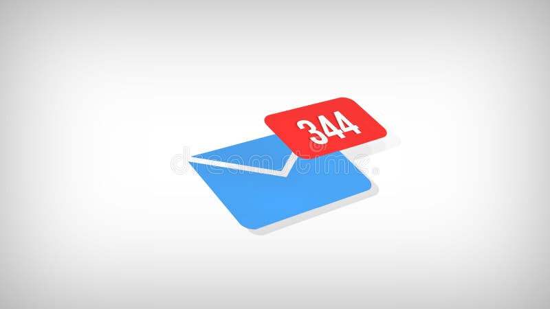 Animation of Mail Icon on White Background. Blue Envelope, 4K Stock ...