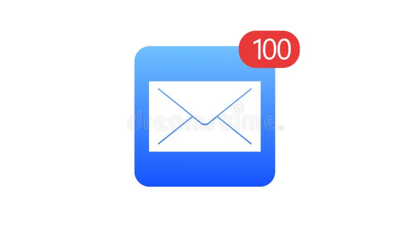 Animation Mail Icon on White Background. Footage with Alpha Channel ...