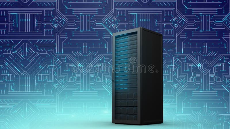 Mainframe Computer and Glowing Blue Circuit Board Stock Video - Video ...