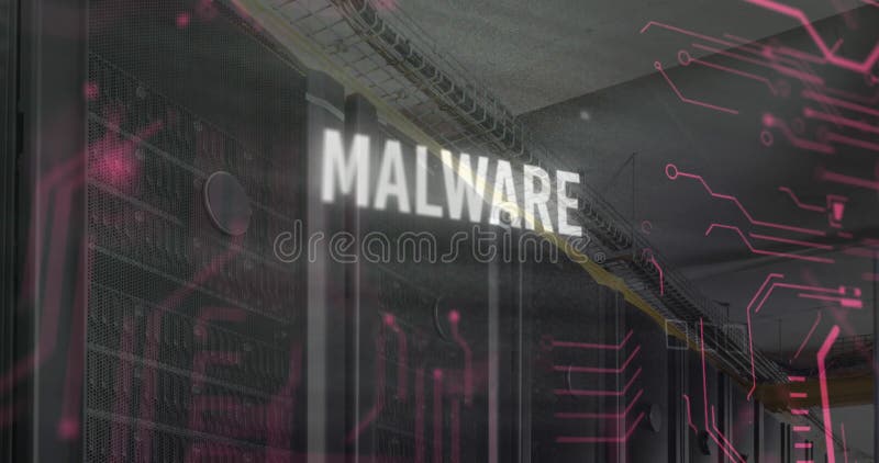 Animation of Malware Text, Binary Codes and Circuit Board Pattern Over ... Animation of Malware Text, Binary Codes and Circuit Board Pattern Over ...
