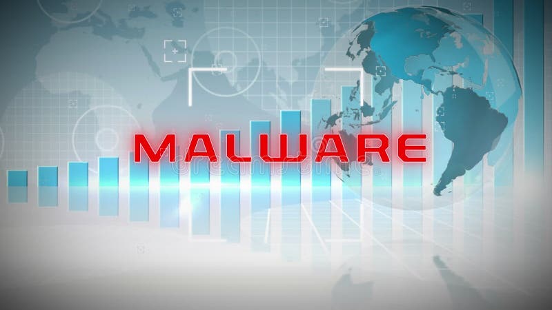 Animation of Malware Text Over Globe Spinning and Diagrams Stock Video ...
