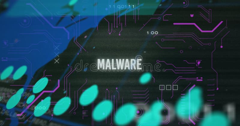 Animation of Malware Text Over Graphs, Binary Codes and Map Against ...