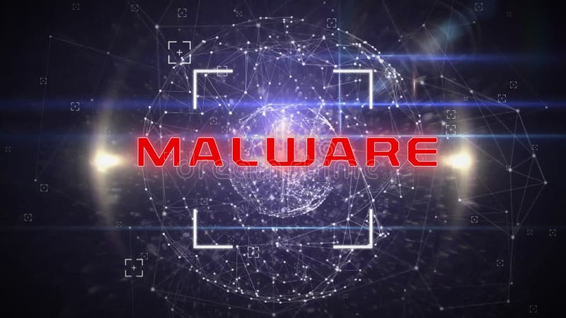 Animation of Malware Text Over Network of Connections on Black ... Animation of Malware Text Over Network of Connections on Black ...
