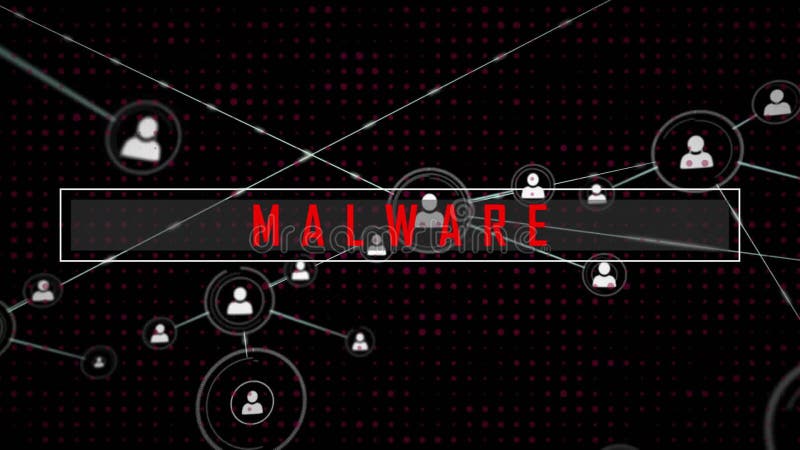 Animation of Malware Text Over Network of Connections with Icons Stock ... Animation of Malware Text Over Network of Connections with Icons Stock ...