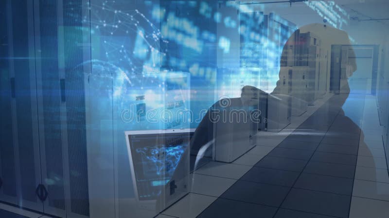 Animation of Hooded Man Hacking a Computer Stock Footage - Video of person, futuristic: 178998956