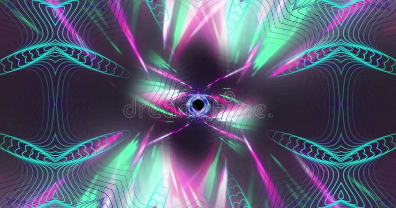 Animation of Mandala Pattern and Multicolored Dynamic Pattern Against ...