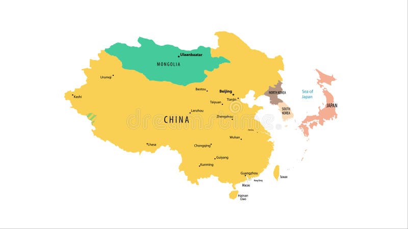 Animation of the Map of East Asia Stock Footage - Video of environment ...