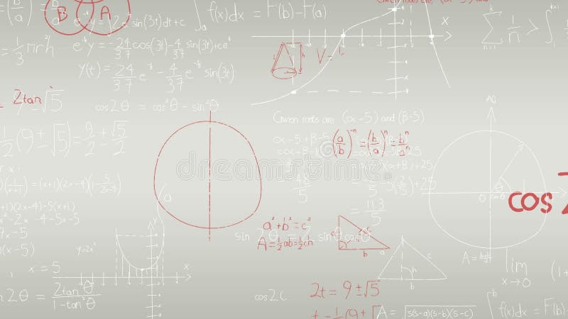 Animation of Math Formulas on Beige Background Stock Video - Video of ...