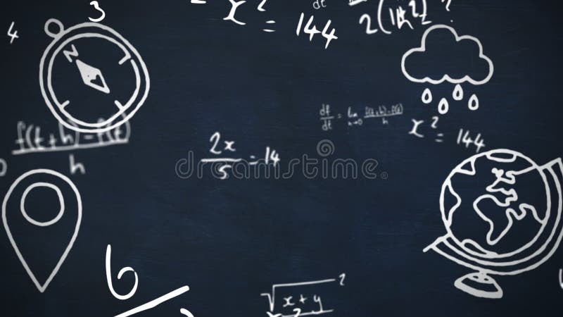 Animation of Math Formulas on Black Background Stock Footage - Video of ...