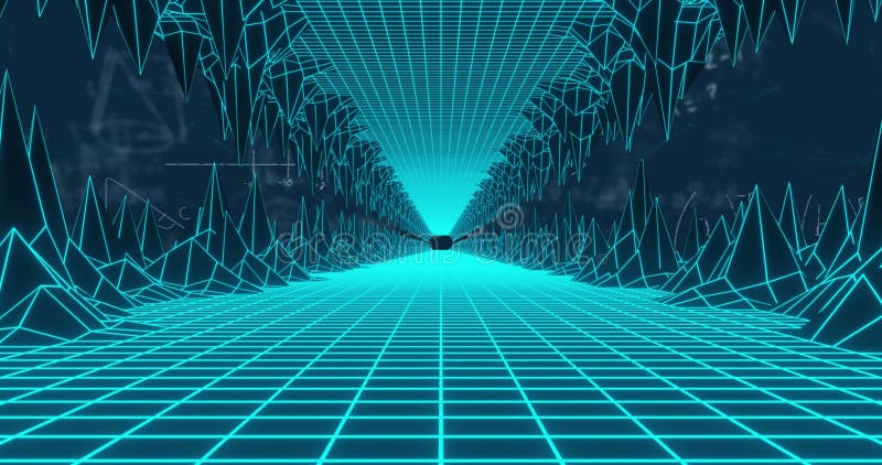 Animation of Math Formulas and Digital Space on Navy Background Stock ...