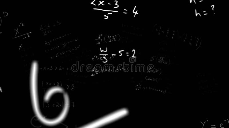 Animation of Math Formulas Floating on Black Background Stock Footage ...