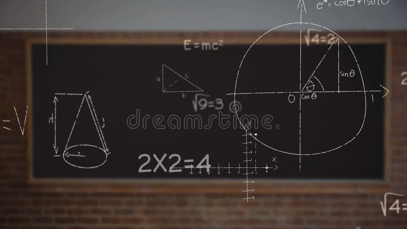 Animation of Math Formulas Over Blackboard Stock Video - Video of ...