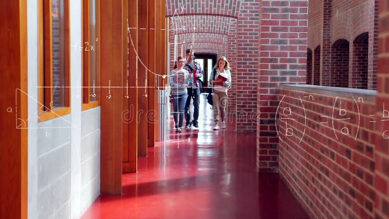 Animation of Math Formulas Over Diverse Students Talking and Walking on ...
