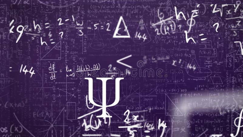 Animation of Math Formulas, Graphs and Circles on Black Background ...