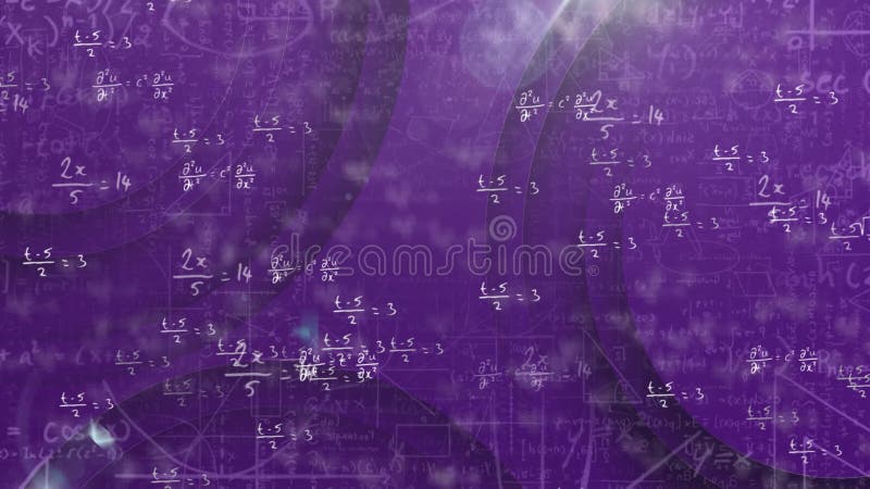 Animation of Math Formulas, Graphs and Circles on Black Background ...