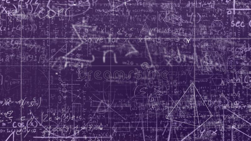 Animation of Math Formulas on Violet Background Stock Footage - Video ...