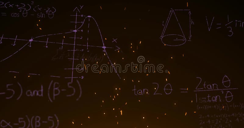 Animation of Math Symbols Over World Map on Grey Background Stock Video ...