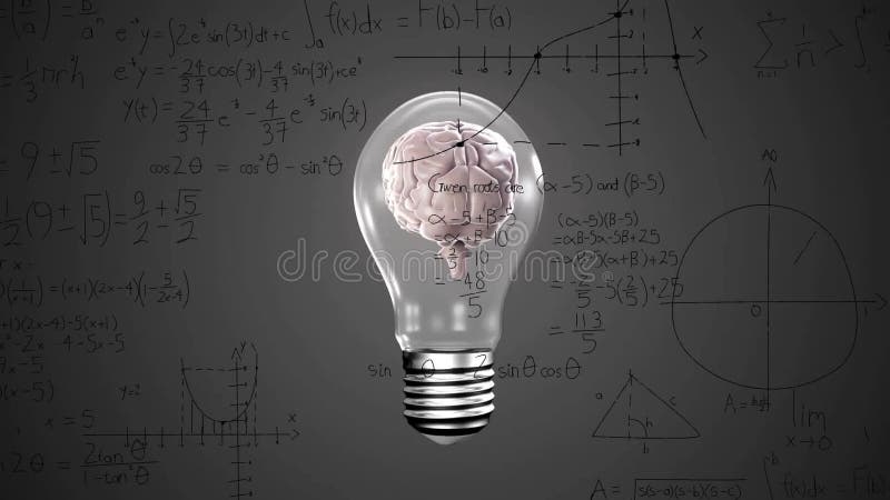 Animation of Mathematical Data Processing Over Human Brain in Lightbulb ...