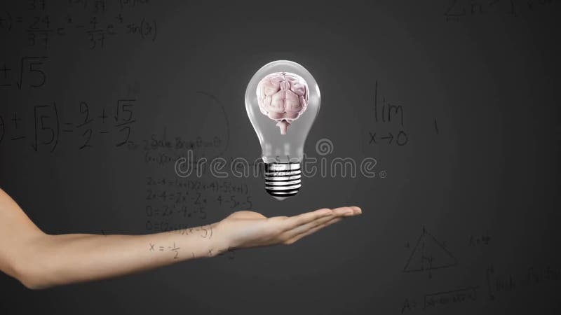 Animation of Mathematical Data Processing Over Human Brain in Lightbulb ...
