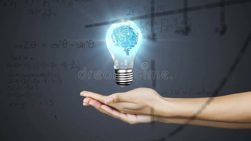 Animation of Mathematical Data Processing Over Human Brain in Lightbulb ...