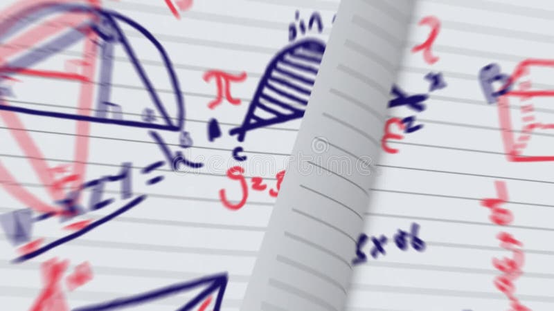 Animation of Mathematical Drawing and Formulas Over White Background ...