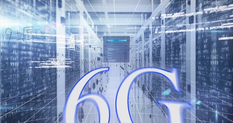 Animation Of Mathematical Equations And Data Processing Against Computer Server Room Stock Video