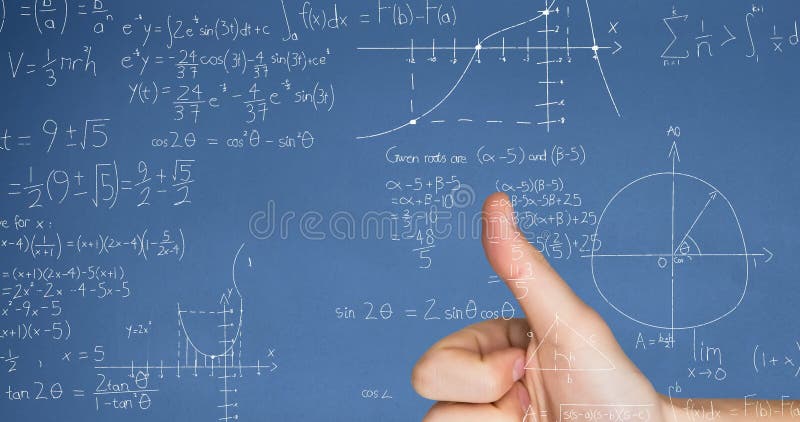 Animation of Mathematical Equations Floating Against Close Up of a Hand ... Animation of Mathematical Equations Floating Against Close Up of a Hand ...