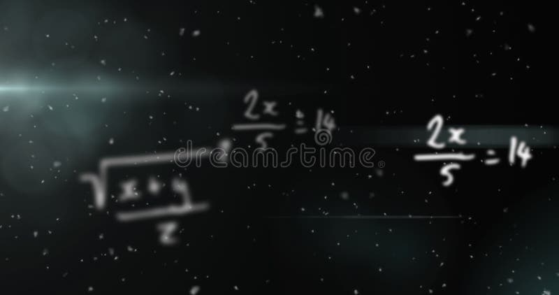 Animation of Mathematical Equations, Light Spot and White Particles ...