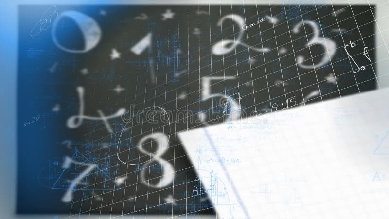 Animation of Mathematical Equations and Numbers on Green Background ...
