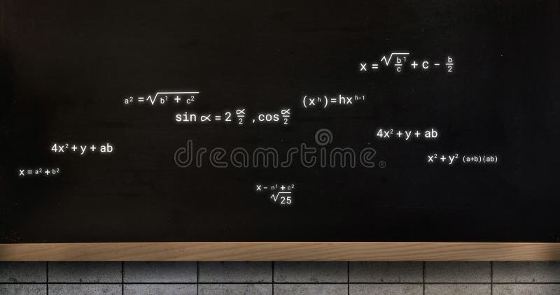 Animation of Mathematical Equations Over Black Board Stock Video ...