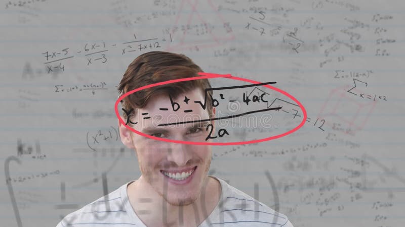 Animation of Mathematical Equations Over Caucasian Businessman Stock ...