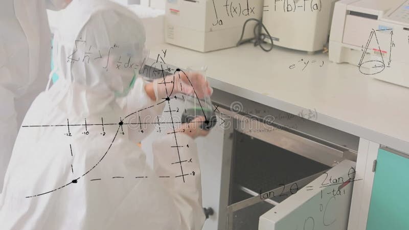 Animation of Mathematical Equations Over Caucasian Scientists with ...