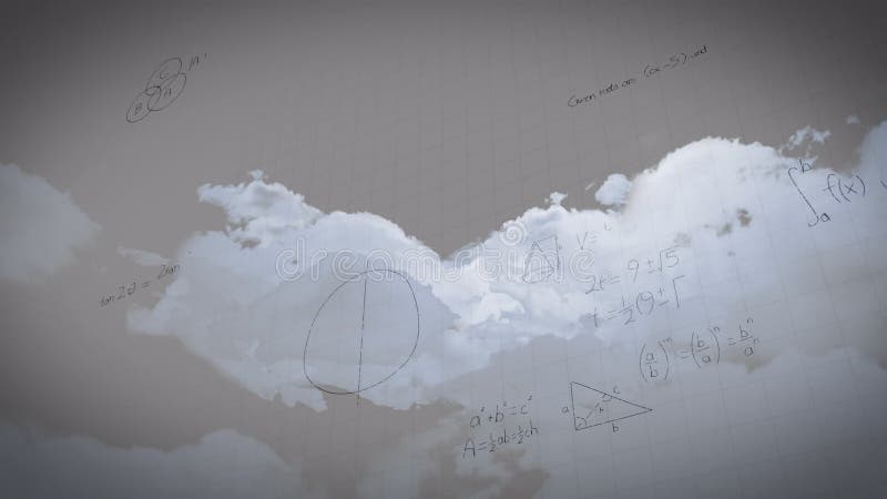 Animation of Mathematical Equations Over Clouds Stock Footage - Video ...