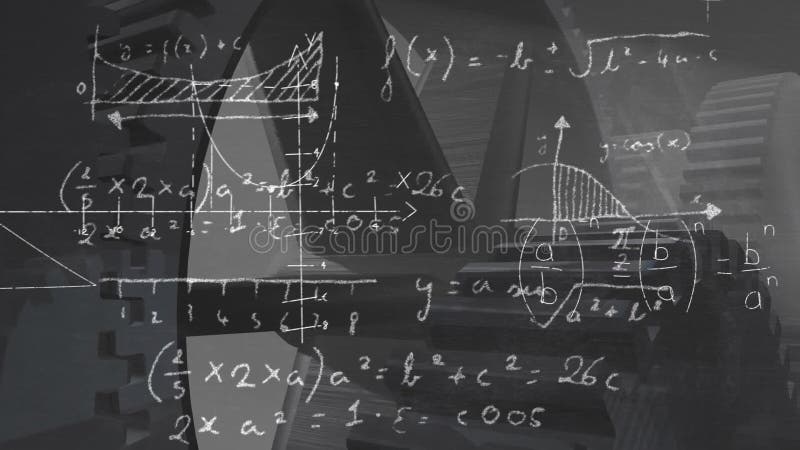 Animation of Mathematical Equations Over Cogs Stock Video - Video of ...