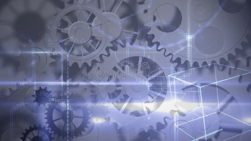 Animation of Mathematical Equations Over Cogs Stock Footage - Video of ...