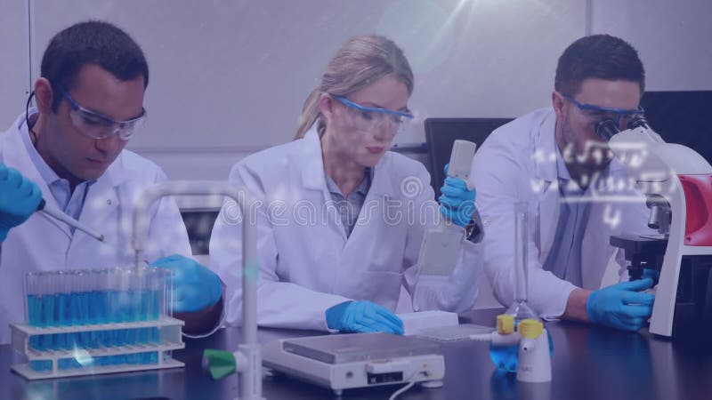 Animation of Mathematical Equations Over Diverse Scientists Doing ...