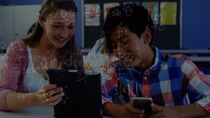 Animation of Question Mark and Growing Numbers Over Diverse Students in ...