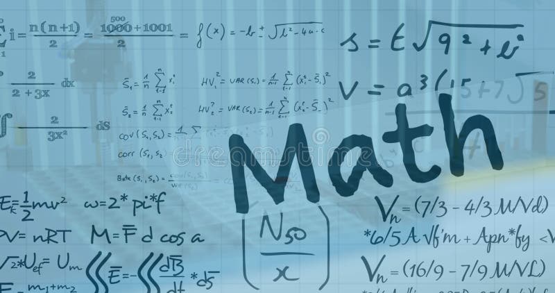 Animation of Mathematical Equations Over Math Text and Lab Stock Video ...