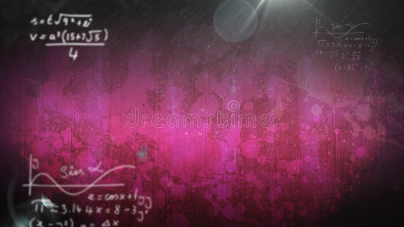 Animation of Mathematical Equations Over Pink Background Stock Video ...