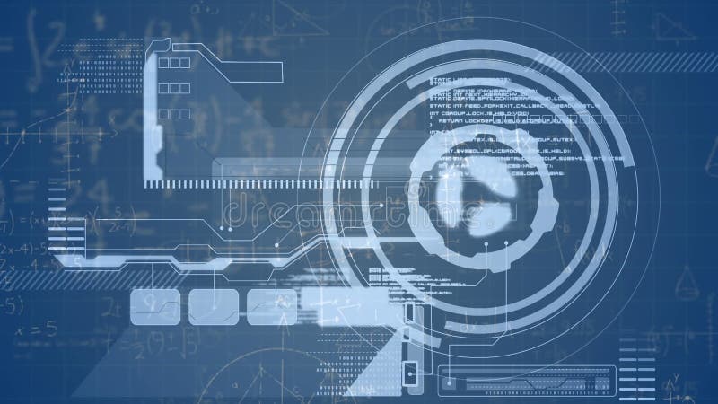 Animation of Mathematical Equations Over Scope Scanning Stock Footage - Video of internet ...