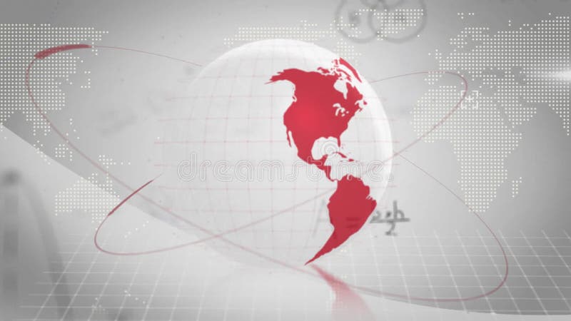 Animation of Mathematical Equations Over World Map and Globe Stock ...