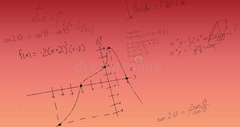 Animation of Mathematical Equations on Pink Background Stock Video ...