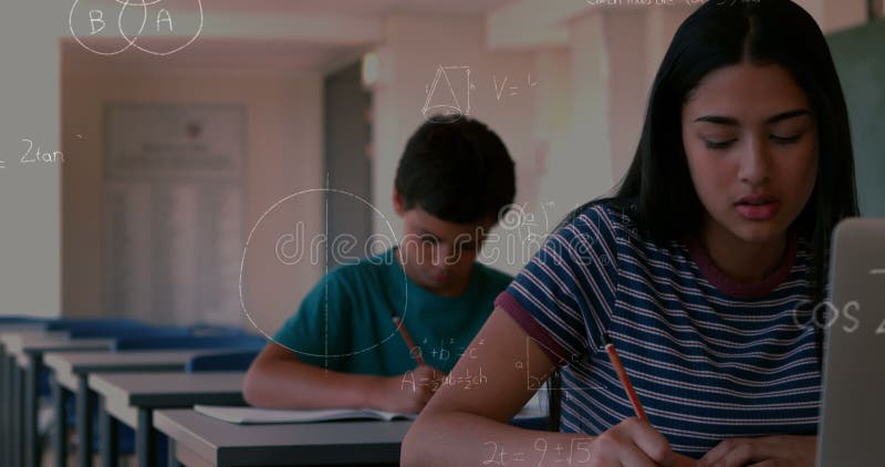 Animation of Mathematical Equations with School Children Writing in ...
