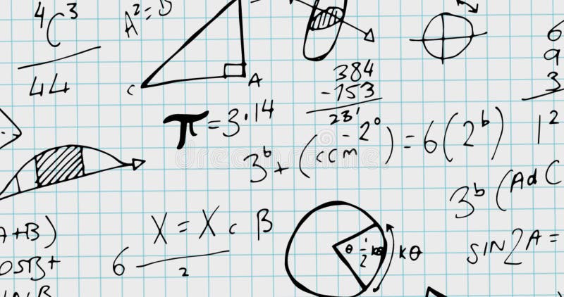 Animation of Mathematical Equations on White Background Stock Footage ...