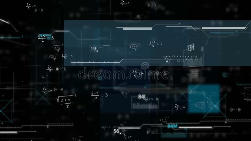 Animation of Mathematical Formulae and Data Processing Stock Video ...