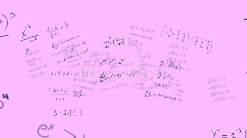 Mathematical Equations Moving Against Pink Background Stock Video ...