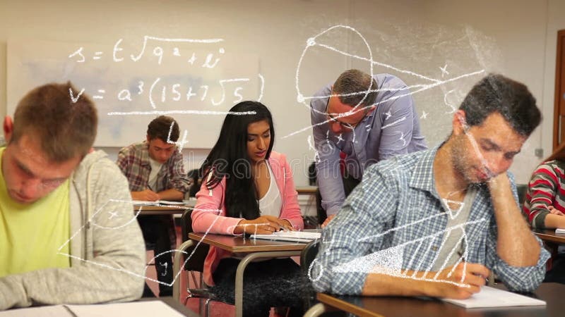 Video of Biracial Teenage Female Student Writing Exam with Fellow ...